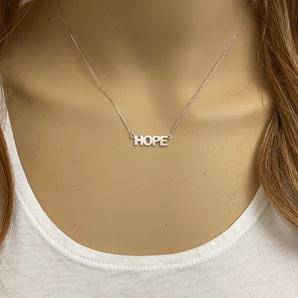 Element Shine | Jewelry | 925 Sterling Silver Cut Out Hope Script ...